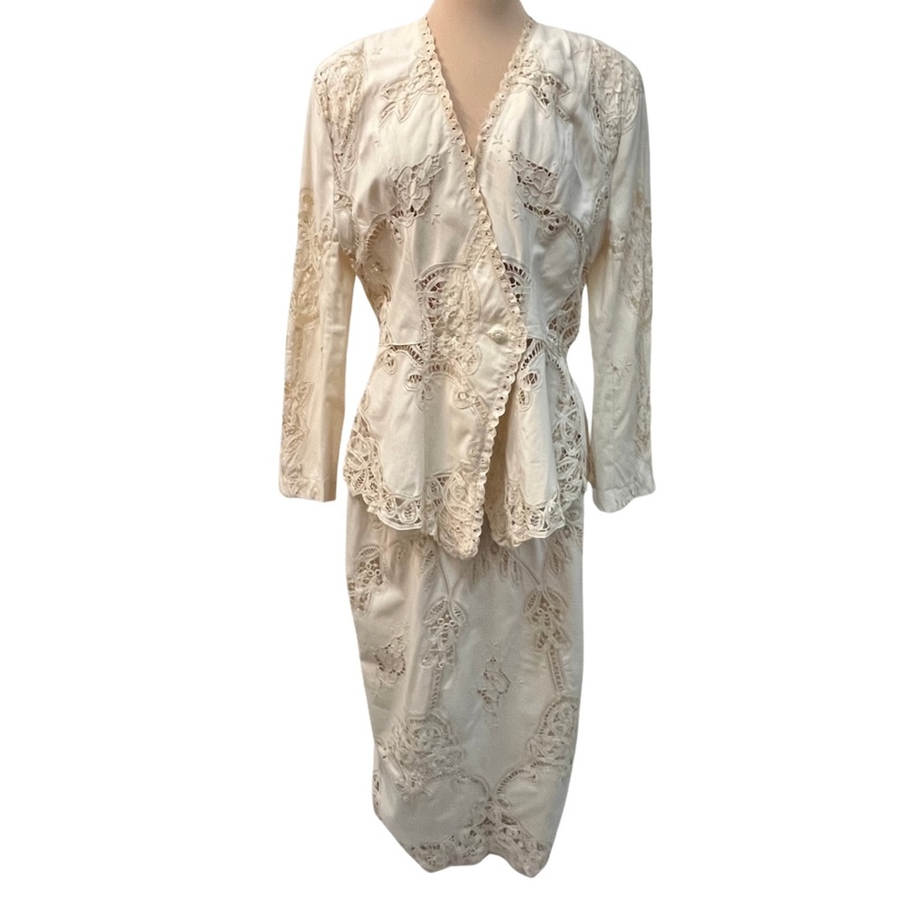 Vintage Lim’s Battenberg Lace 100% Cotton Blazer And … - Gem